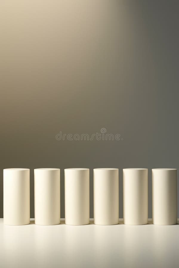 Row of 8 Solid Cylinders in Different Heights AI Generated Stock ...