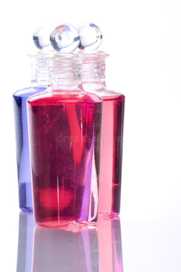 Row of spa bottles stock photo. Image of wellness, white - 4455640