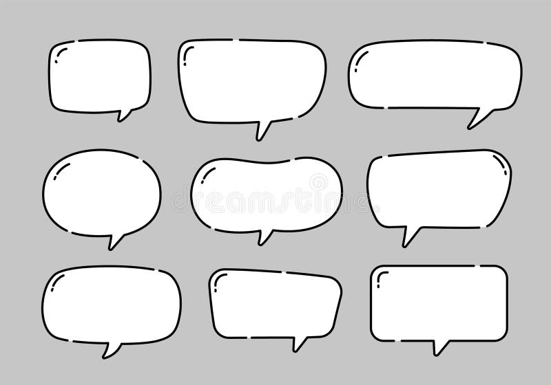 A Row of Speech Bubbles with a White Background. Message Communication ...