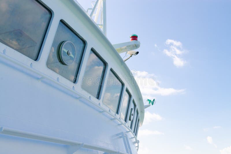 The Row of Square Windows of Captain& X27;s Bridge on the White Ship ...