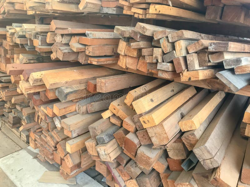 Stack of Wood in Storage Warehouse Stock Image - Image of planking ...