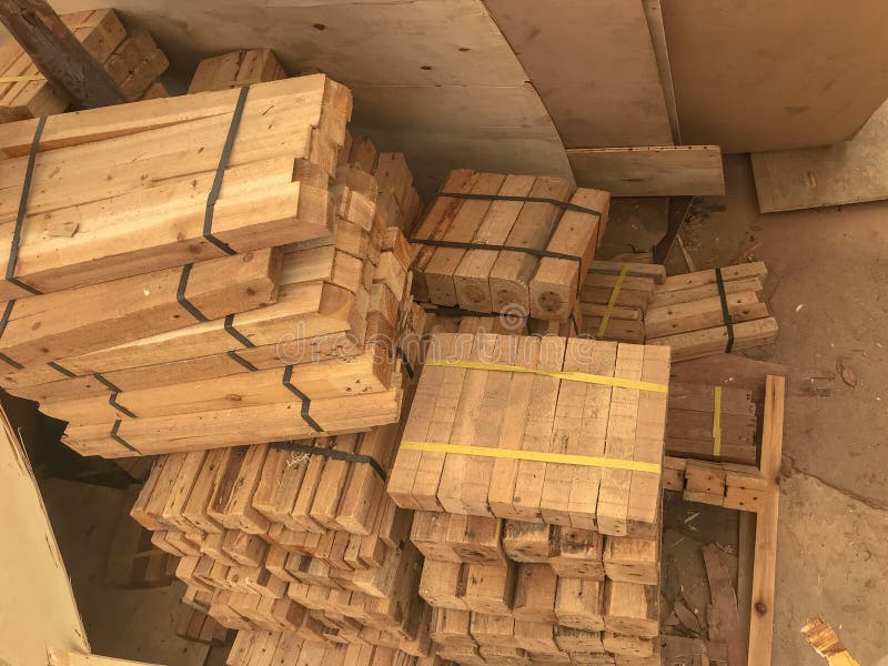 Stack of Wood in Storage Warehouse Stock Photo - Image of construction ...