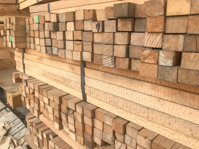 Stack of Wood in Storage Warehouse Stock Image - Image of lumber ...