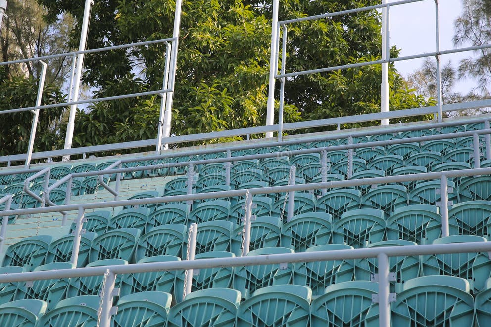 Row after Row of Stadium Seats and Bleachers 5 Jan 2013 Stock Image ...