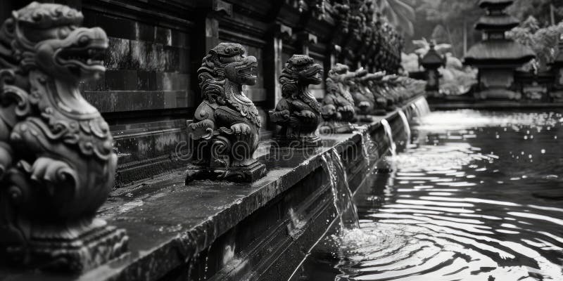 Row of Statues stock photo. Image of nostalgia, monochrome - 375112194