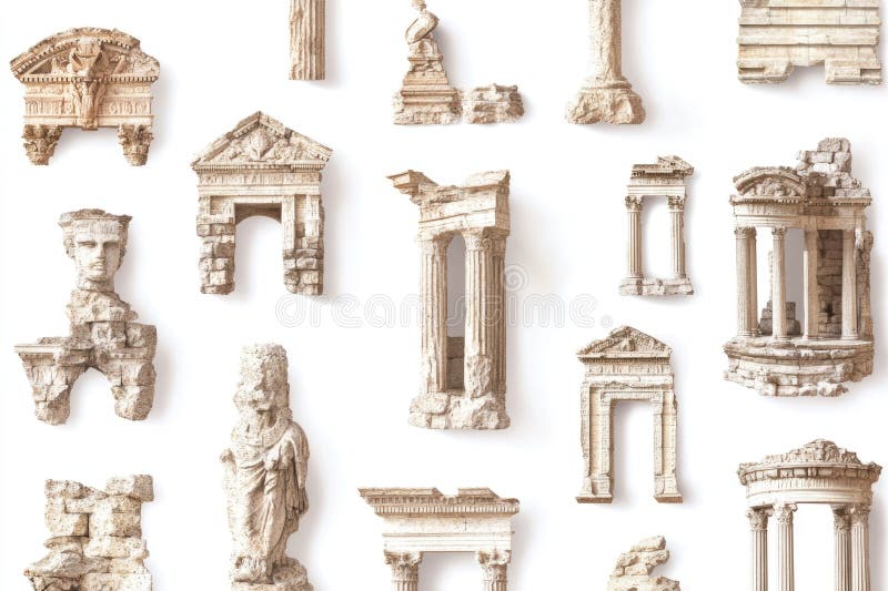 A Row of Statues Standing Together, Ideal for Use in Historical or ...