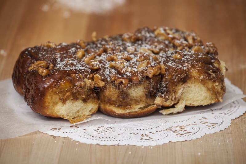 A Row of Sticky Buns with Nuts Stock Photo - Image of buns, cake: 87047148