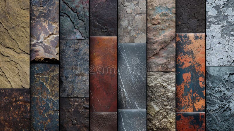 A Row of Stone Blocks with Different Colors and Textures Stock ...