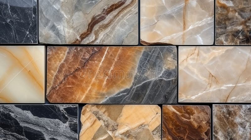 A Row of Stone Blocks with a Variety of Colors and Textures Stock ...