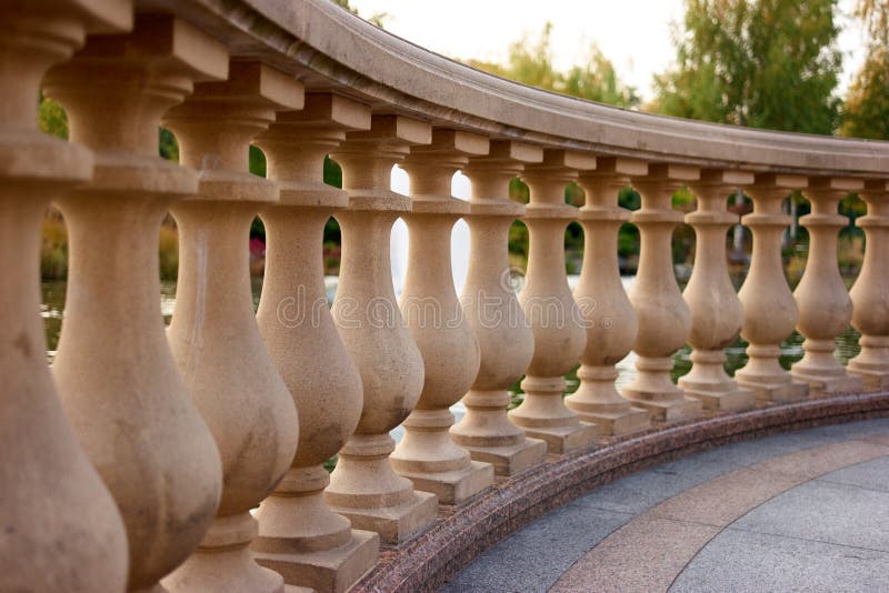 Row of Stone Railings Close Up. Stock Image - Image of building, arch ...