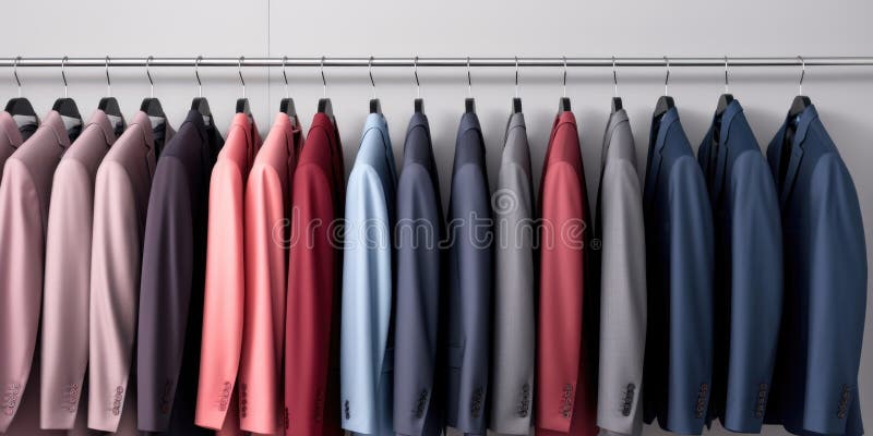 A Row of Suits Hanging on a Rack Stock Image - Image of shopping ...