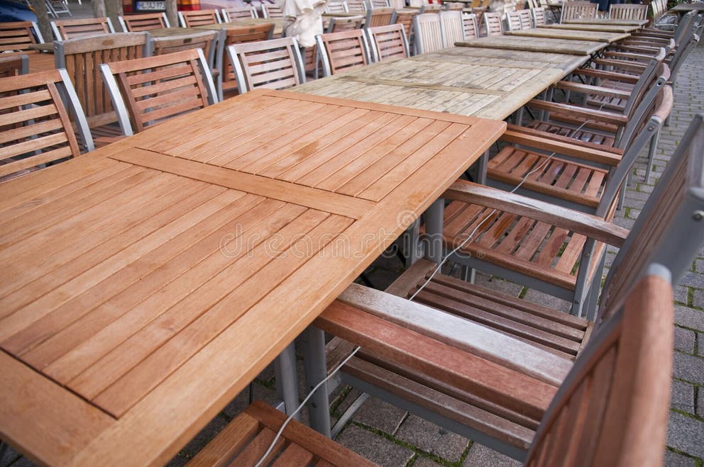 Row of tables stock image. Image of group, objects, outside - 6974055
