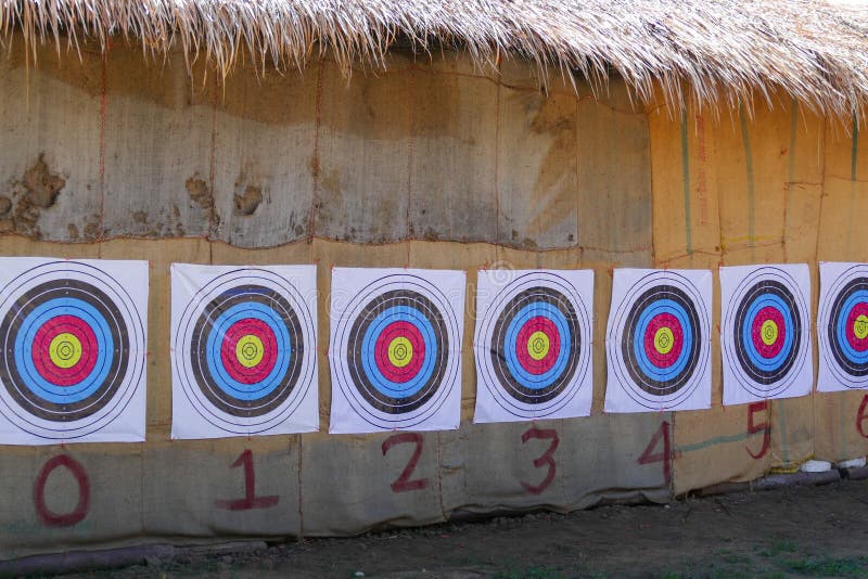 Row of Target for Archery Game Stock Photo - Image of archery, sport ...