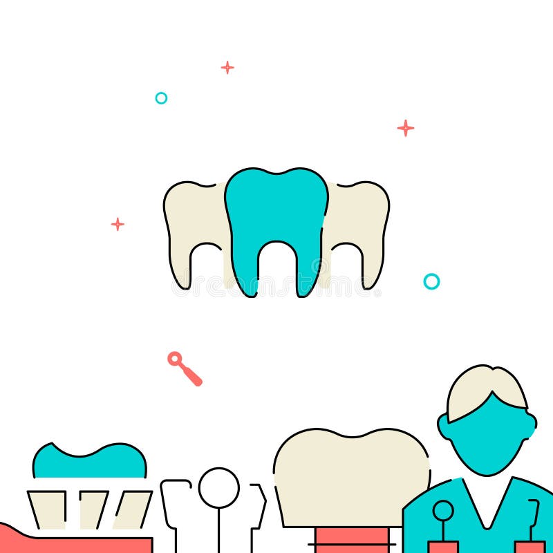 Row of Teeth Filled Line Icon, Simple Vector Illustration Stock Vector ...
