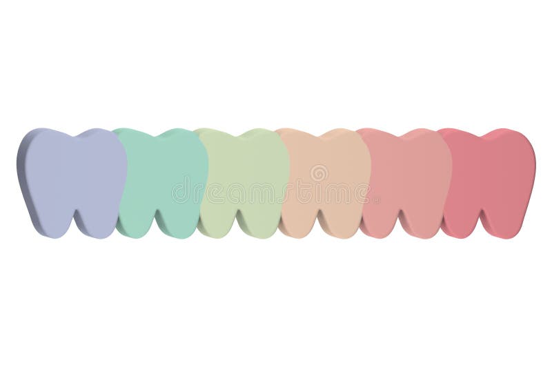 A Row of Teeth of Multi Colors or Rainbow Stock Illustration ...