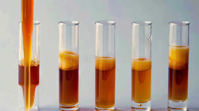 A Row of Test Tubes Filled with Different Types of Liquid Stock Photo ...