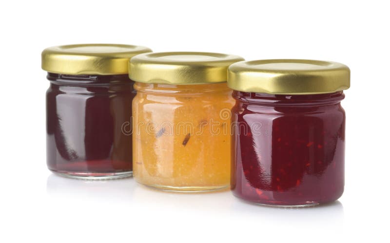 Three jars of various jam stock photo. Image of currant - 264166580