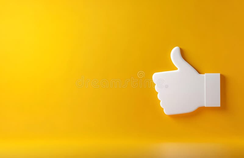 Row of Thumbs Up Icons on Yellow Background Symbolizing Positive ...
