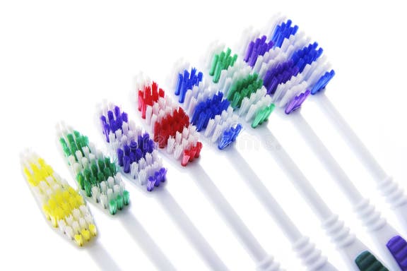 Row of Toothbrushes stock photo. Image of closeup, side - 7089186