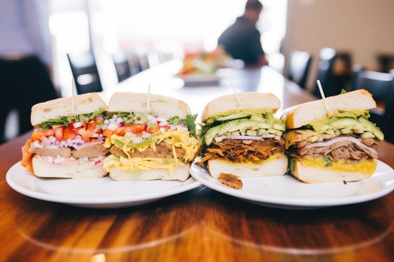 Row of Tortas Made with Different Meats Stock Photo - Image of cuisine ...