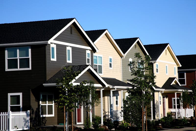 Row of Houses stock image. Image of story, mortgage, grey - 1807685