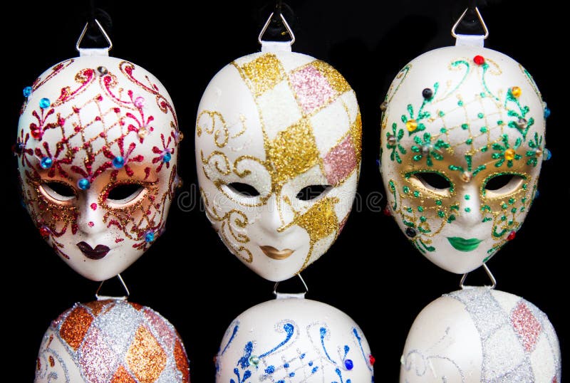 Row Traditional Venetian Masks Stock Photos - Free & Royalty-Free Stock ...