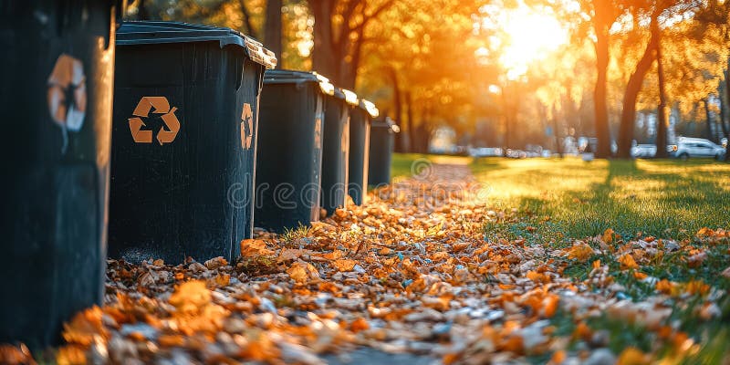 Row Trash Cans Word Recycle Them Stock Photos - Free & Royalty-Free ...