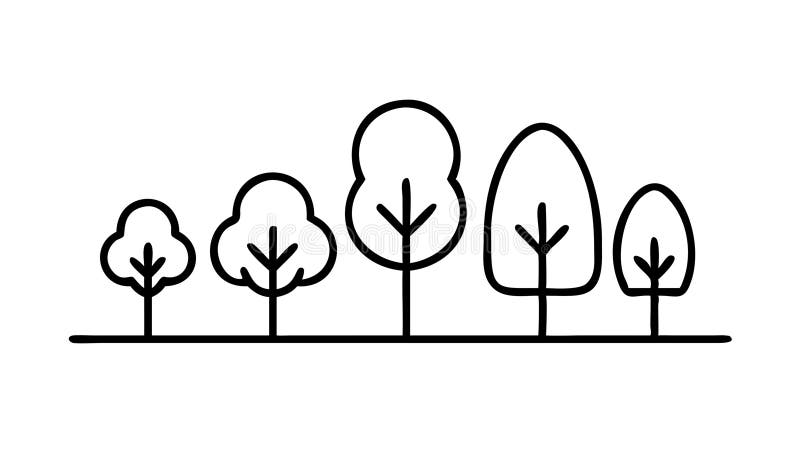 Row of Trees Icon Forest Nature Outdoors Environment , Vector Design ...