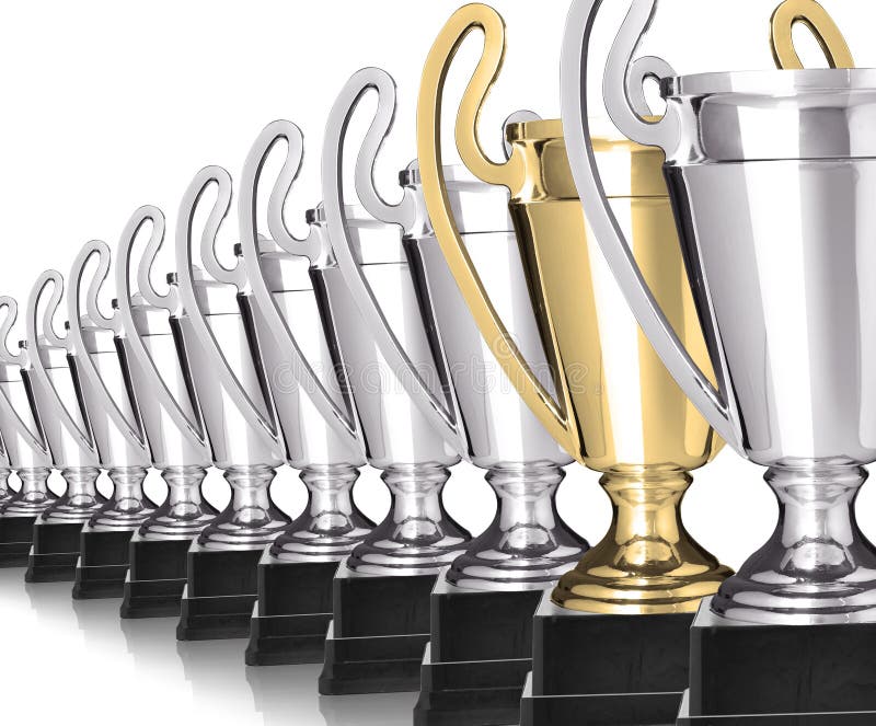 Row of trophies stock image. Image of leader, leadership - 40072277