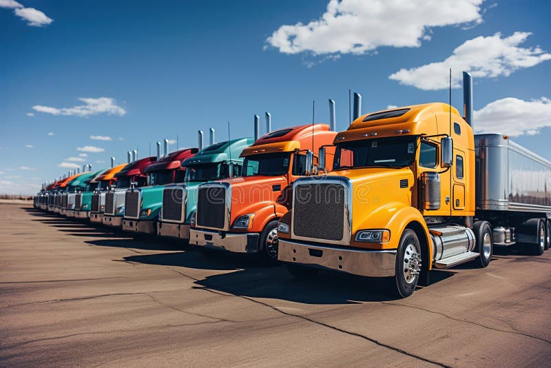 A Row of Trucks Parked Next To Each Other Stock Illustration ...