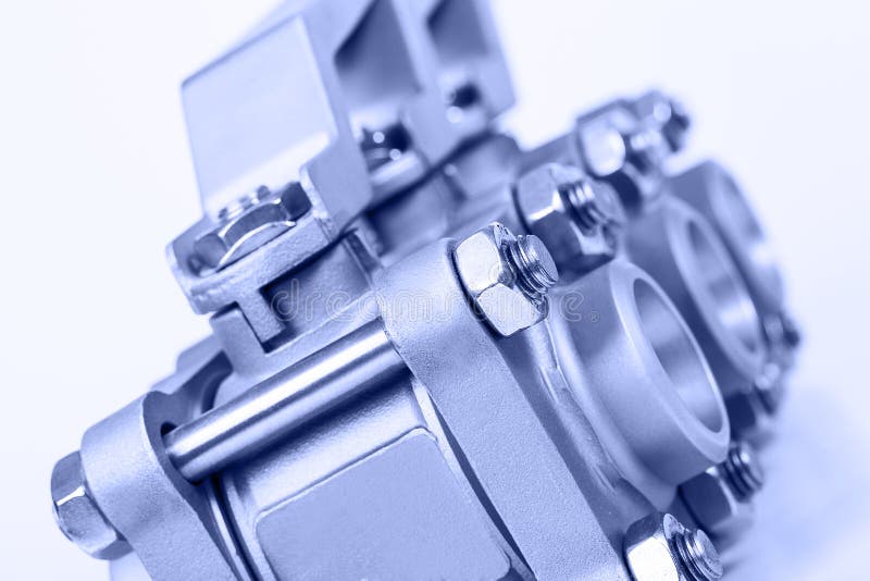 The Row from Two Ball Valves Stock Photo - Image of connection, bolt ...