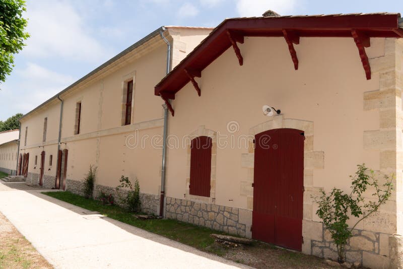 Row of Typical Basque Cottages Farm in France Stock Image - Image of ...