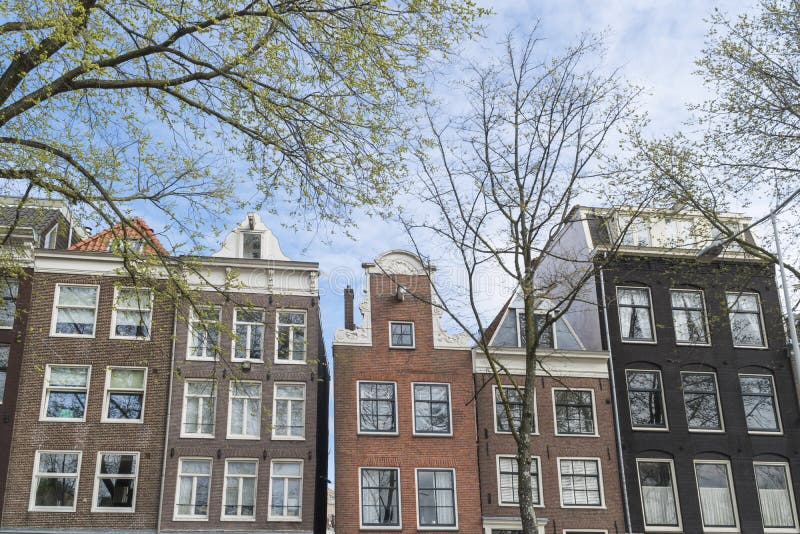Row of Typical Houses in Amsterdam, Netherlands Stock Photo - Image of ...