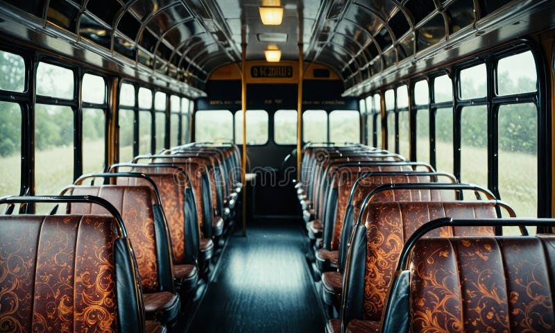 Row of Unoccupied Seats on a Public Transportation Bus Stock Image ...