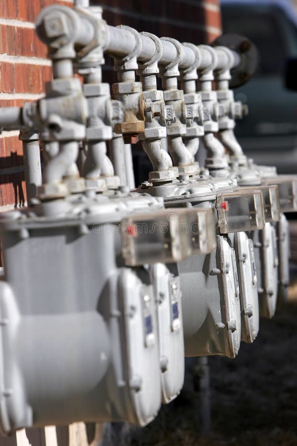 Row of Utility Meters stock image. Image of home, line - 591713