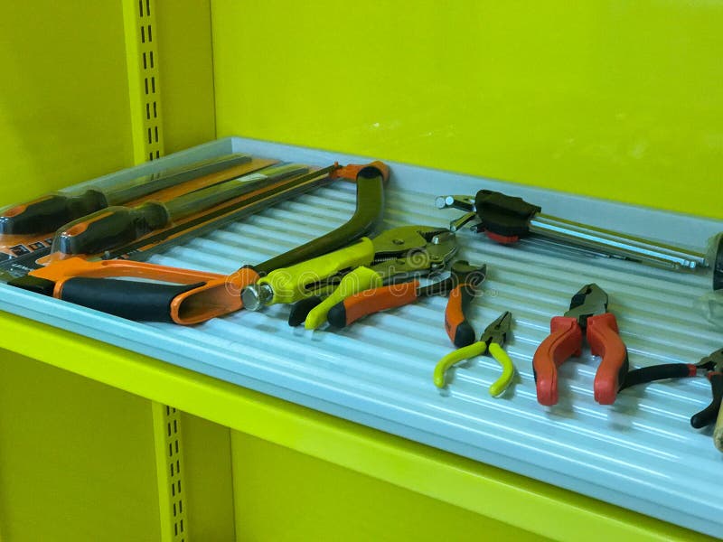 Variety Tool Equipment in Rack Stock Image - Image of home, carpentry ...