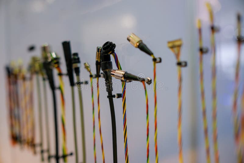 Row of Various Types of Connector Heads / Connector Cables Stock Photo ...