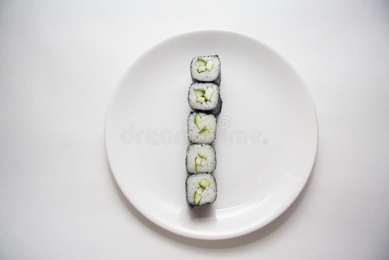 Row of vegetarian maki stock photo. Image of cuisine - 58764794