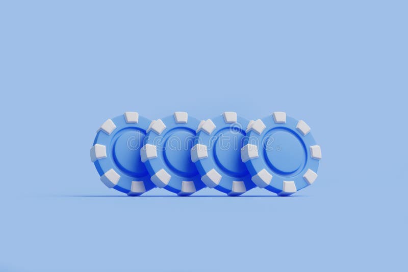 Simple Blue Poker Chips Against Blue Background Stock Illustration ...