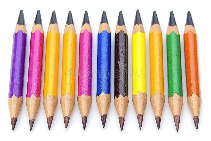 Colored Pencil Lineup stock illustration. Illustration of office ...