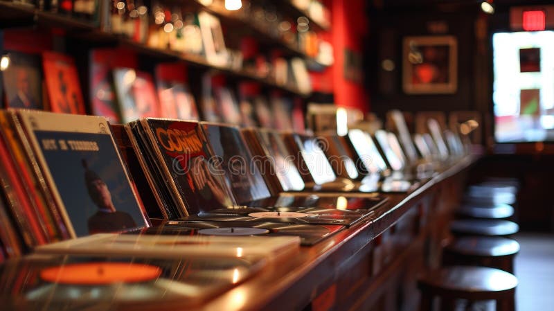 A Row of Vinyl Records Lines the Bar Giving Customers a Glimpse of the ...