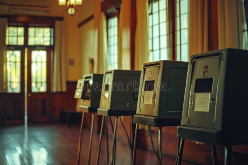A Row of Voting Booths Lined Up in a Room. Ideal for Illustrating the ...