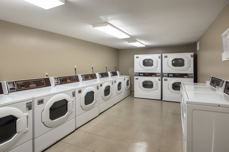 Row of Washing Machine of Laundry Business in the Public Store ...