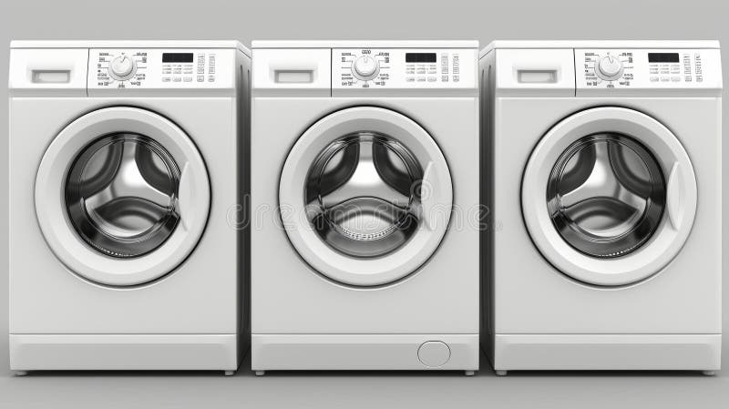 Row of Washing Machine Poster with Ample Space for Text Placement To ...