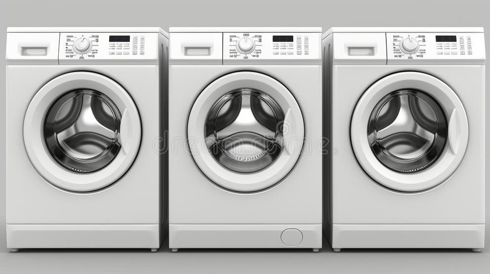 Row of Washing Machine Poster with Ample Space for Text Placement To ...