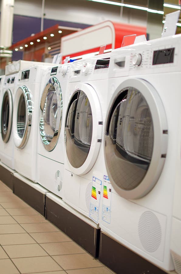 Row of washing machines stock photo. Image of housework - 98527630