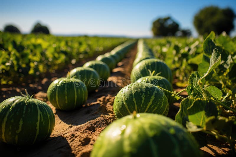 A row of watermelons in stock illustration. Illustration of agriculture ...