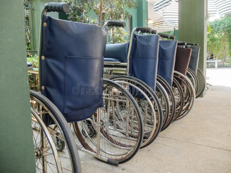 Row of Wheel Chairs Used As Template Stock Image - Image of health ...