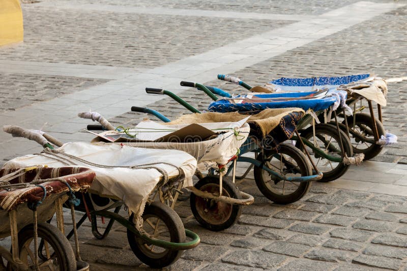 Row of wheelbarrows stock photo. Image of souq, doha - 20770170