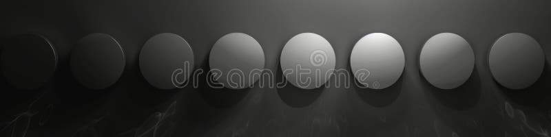 A Row of White Circles on Black Background Creates a Striking Pattern ...